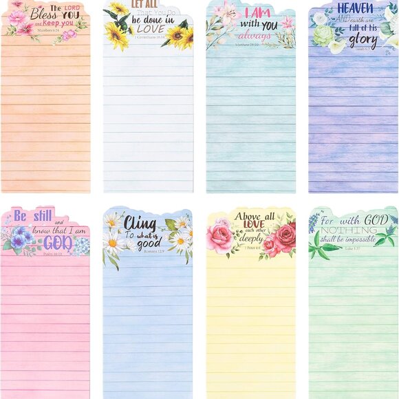 Other | 8pcs Bible Verse Notepads Floral Prayer Sticky Notes With ...